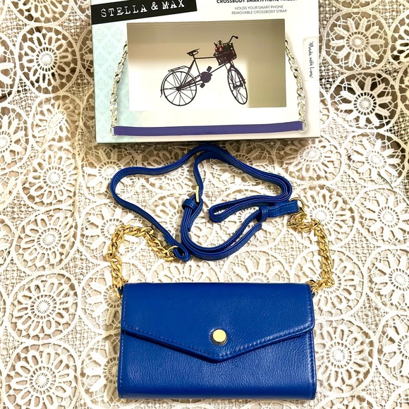 Stella & Max | Bags | New Stella Max Womens Blue Pebbled Leather ...